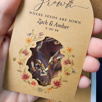 SEED PACKET FAVORS Let Love Grow Wedding Wildflowers Personalized Eco ...