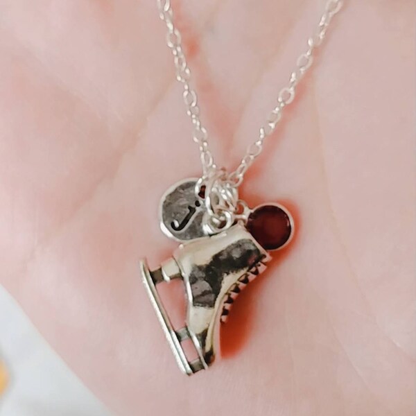 Ice Skate Necklace - Figure Skating Gifts - Monogram Personalized ...