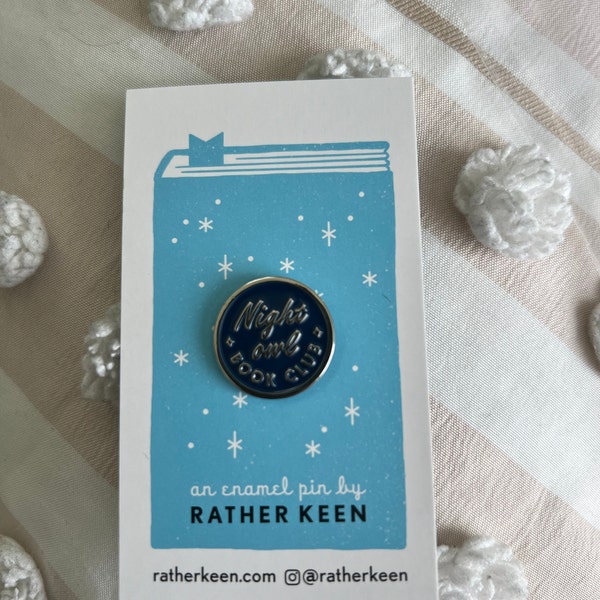 Night Owl Book Club Enamel Pin - Gift for Readers - Literary Gift ...
