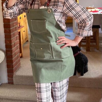 Personalized Utility Bib Neck Leather Straps Restaurant Barista Cafe ...