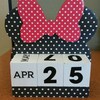 Minnie Mouse Inspired Calendar Perpetual Wood Block Minnie Mouse ...