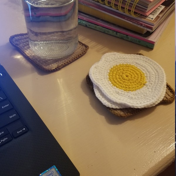 Toast and Egg Coaster Set Made to Order - Etsy