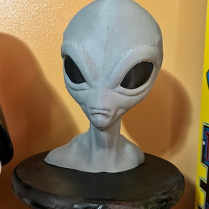 1:1 Grey Alien 11 28cm Head / Bust in Shining Grey Skin With Black Eyes ...
