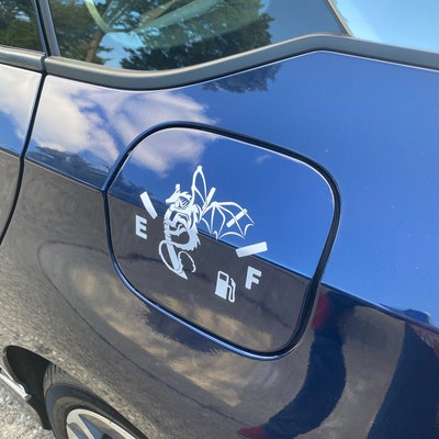 Dragon Empty Gas Tank Car Decal, Funny Car Decal, Dragon Laptop Decal ...