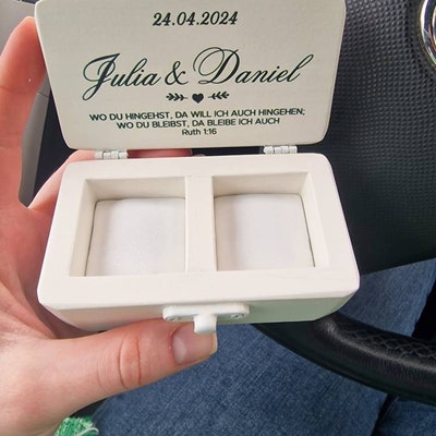 White Engagement Ring Box, Proposal Ring Box, White Ring Box, Custom ...