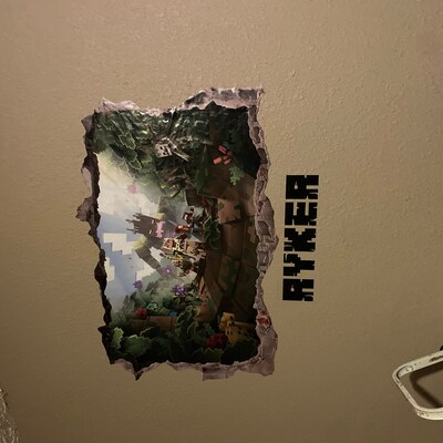 Minecraft Theme Wallpaper Decal/sticker Personalised Children Room ...