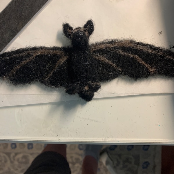 Bat Needle Felting Kit: DIY Wool Fiber Art - Halloween Decor, Needles ...