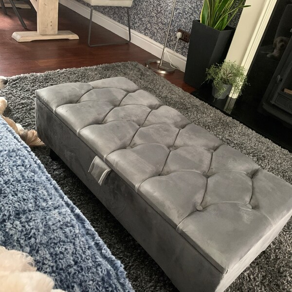 Premium Footstool, Pouffe Table, Handmade Ottoman Bench, Chesterfield ...