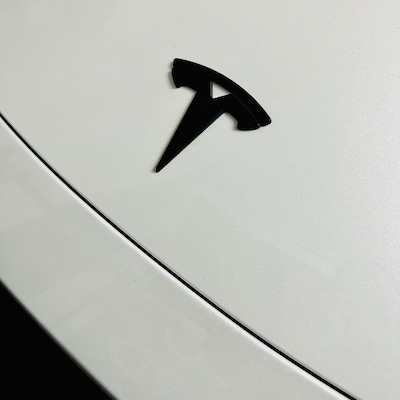 3PCS Matte Black Tesla Logo ABS Plastic Stick on Cap for Tesla Model Y ...