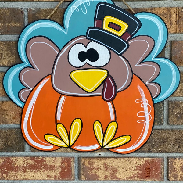 TEMPLATE: Turkey Door Hanger Template, Turkey Pumpkin Door Hanger ...