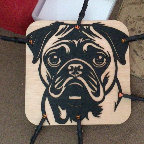 Pug Laser SVG Cut File, Pug Wall Art SVG, DXF, Eps, Pug Head Vector Cut ...