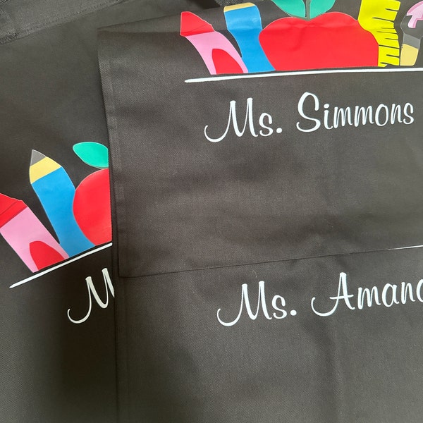 Custom Teacher Tote Bag, Teacher Tote Bag With Name, Teacher ...