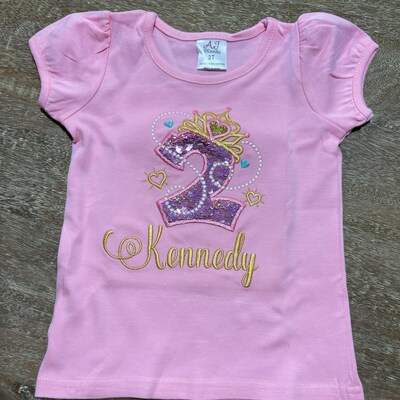 Princess Birthday Shirt , Tiara Birthday Princess Party Top, Girl ...