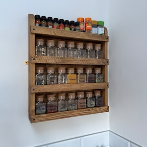 Rustic Spice Rack Wooden Spice Rack Wall Mounted Spice Rack - Etsy