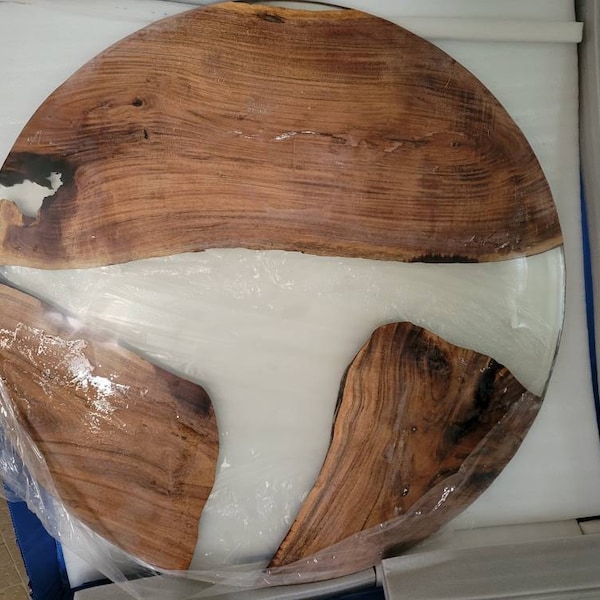 Round Wood Table With Resin, Round Epoxy Table, Handmade Epoxy Table ...