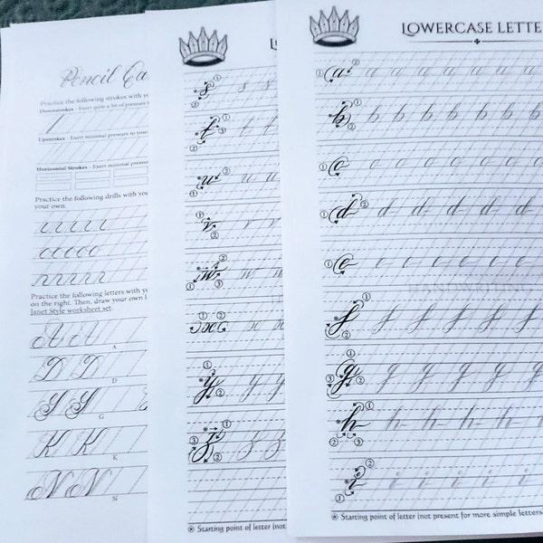 Calligraphy Practice Sheet - Uppercase 'A-Z' - Etsy