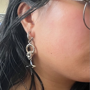 Skull Earrings Hypoallergenic Goth Grunge Punk Alt Chunky Star Y2k ...