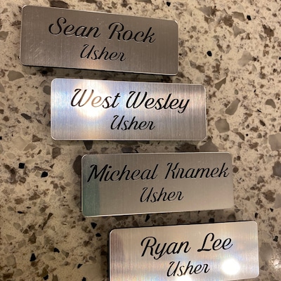 Personalized Plastic Name Badge With Pin or Magnet Attachment Custom ...