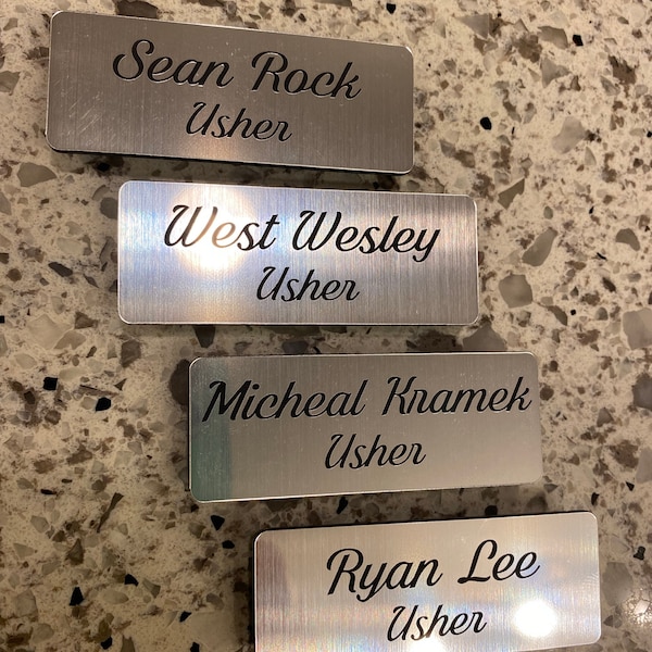 Personalized Plastic Name Badge With Pin or Magnet Attachment - Custom ...