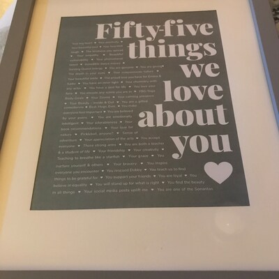 50 THINGS We Love About You 50th Birthday Gift for Her Gift - Etsy