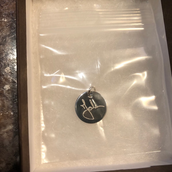 Add a Disc, Engraved Disc, Monogrammed Disc, Custom Handwriting Pendant ...