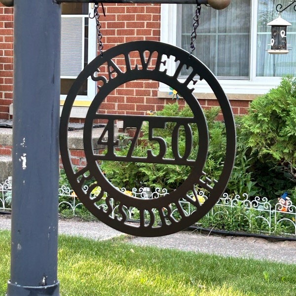 House Address Plaque W/ Street Name | Personalized Lamp Post Street ...