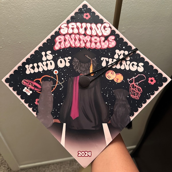 Saving Animals is Kind of My Things Graduation Cap Topper for Vet Tech ...