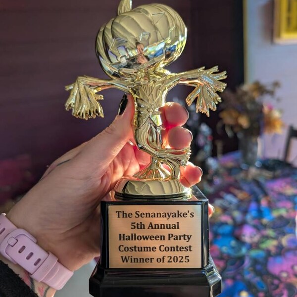 Halloween Costume Trophy: Engraved Party Prize - Etsy