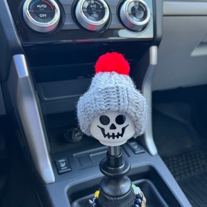 30 COLOURS Custom Gear Knob Stick Shift Cover Crochet Knitted Pom Pom ...