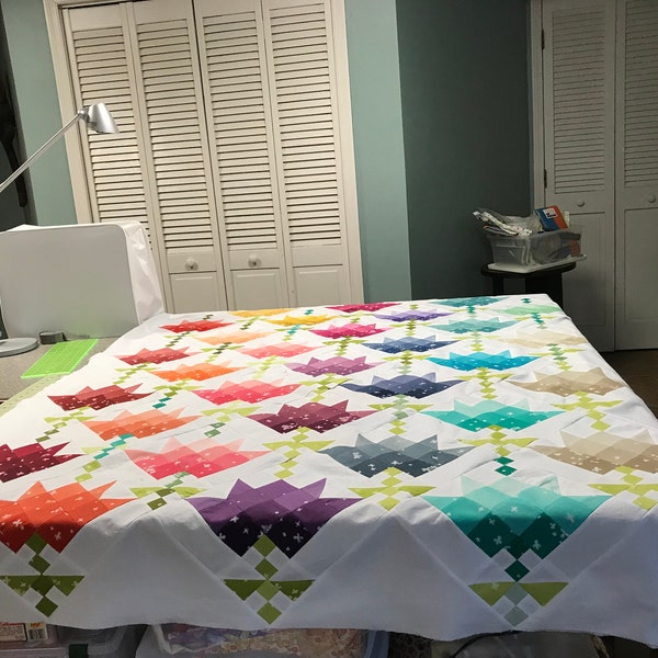 Ombre' Flower Bouquet Quilt Kit- 62X76 - Etsy