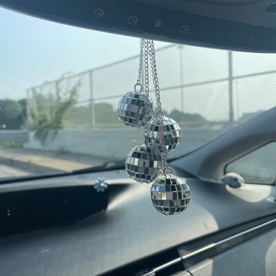 Cascading Mini Disco Gold Chain Rear View Mirror Car Decor L Fun Funky ...