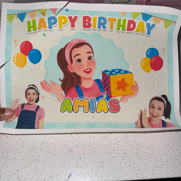 Mrs Fun Rachiel Kids Birthday Edible Image Cake Topper Sheet Custom ...