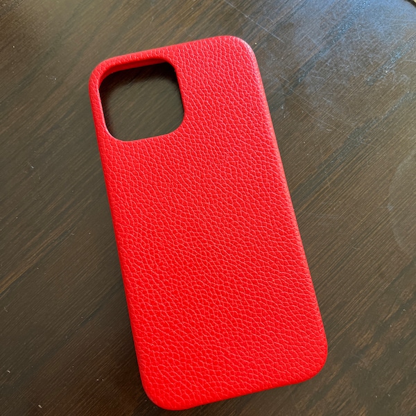 Red Leather iPhone Case, Personalised Red Phone Case, Custom iPhone 13 ...