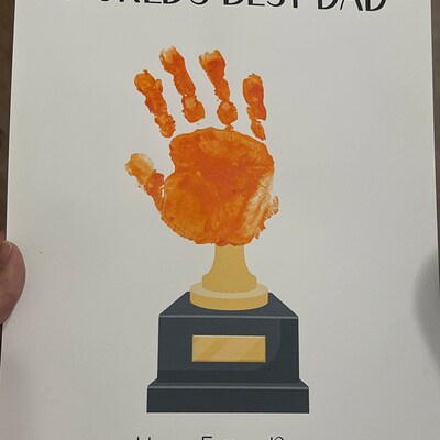 Father's Day Printable, World's Best Dad Handprint Art, Fathers Day ...