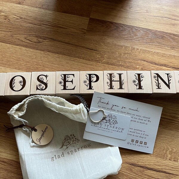 FLOWER GARDEN NAME Floral Name Blocks | Personalized | Kids Room ...