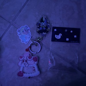 Jevil Deltarune Glitter Keychain Acrylic Epoxy Charm 2.5in. - Etsy