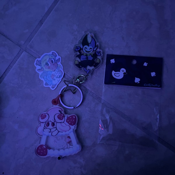 Jevil Deltarune Glitter Keychain - Acrylic Epoxy Charm 2.5in. - Etsy