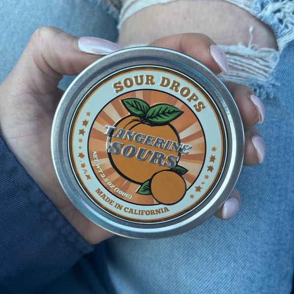 Sour Tangerine Hard Candy Drops | No Artificial Dyes - Etsy