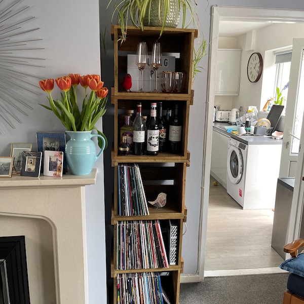 Vinyl Record/lp Stackable Wooden Crate for Great Looking Storage and ...