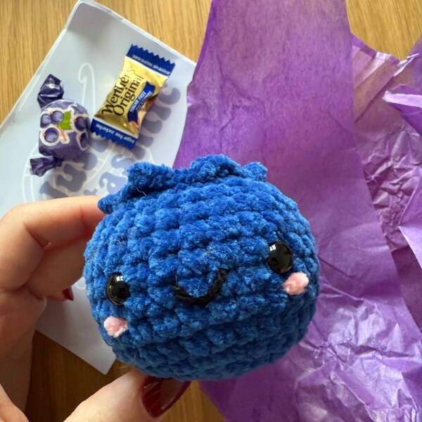 Blueberry Plush Super Soft Cute Crochet Amigurumi Cuddly Toy Stuffed ...