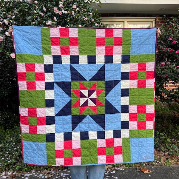Flower Checks Quilt Pattern - Etsy