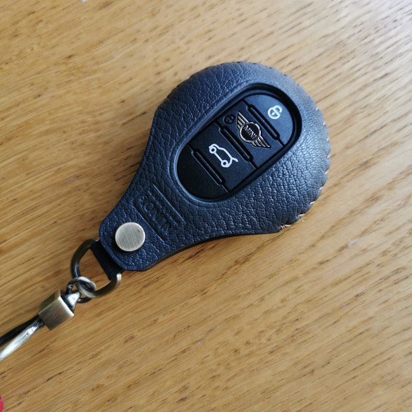 Mini Cooper Key Chain, Leather Car Key Fob Cover, Goat Leather, Remote ...