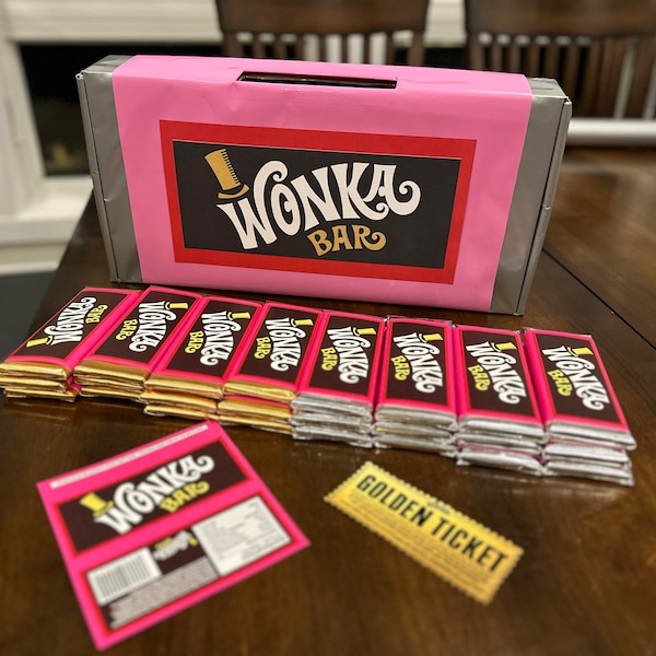 Wonka Chocolate Bar Label Digital PDF for Hershey's 1.55oz DIY Wrapper ...