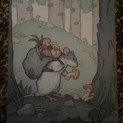 Mushroom Rat Art Print-whimsical Childrens Illustration - Etsy