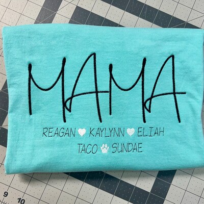 Curved Mom Embroidery Design, 9 Sizes, Curved Mom Collar Machine ...