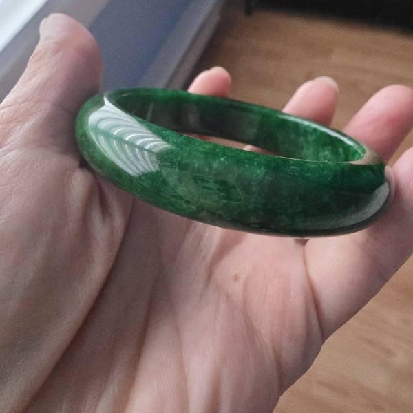 Floating Flower Natural Jade Bangle for Women|ice Crystal Jadeite Jade ...