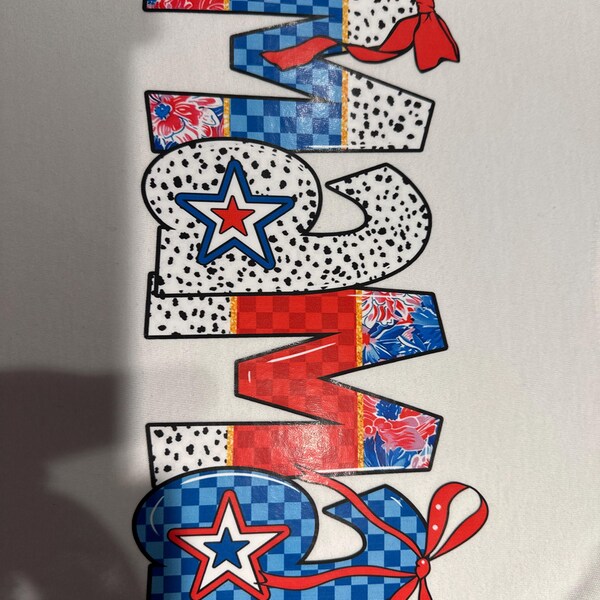 Patriotic American DTF Transfer, Retro American Flag Ready to Press ...