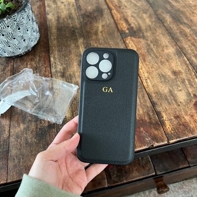 Personalized Gold Initial Leather Custom Monogram Embossed Engraved ...