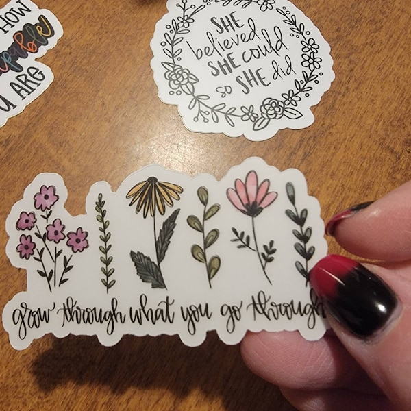 Grow Through What You Go Through Sticker, Mental Health Awareness ...