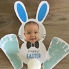 Easter Bunny Footprint Craft Printable | Baby First Easter Handprint ...